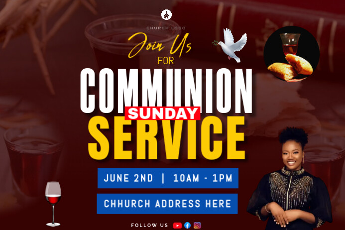 Communion Sunday service Template | PosterMyWall