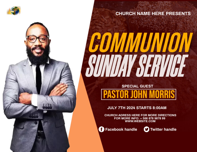 Modèle Communion Sunday service | PosterMyWall
