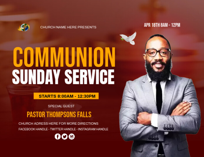 Communion Sunday Service Template | PosterMyWall
