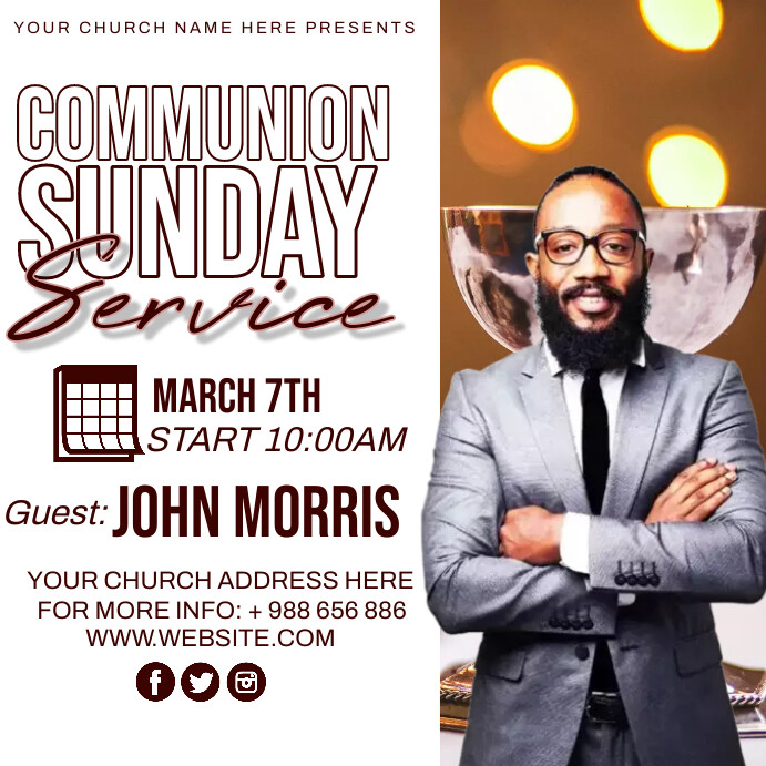 Communion sunday service Template | PosterMyWall