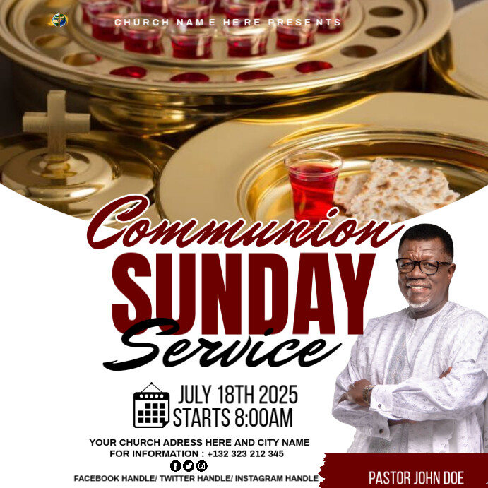 Copy of Communion Sunday service | PosterMyWall