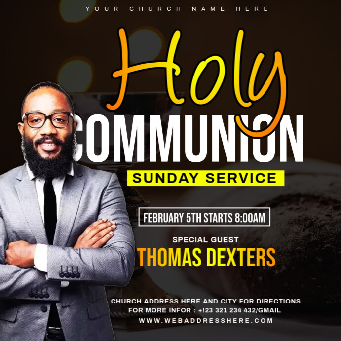 communion sunday service Template | PosterMyWall
