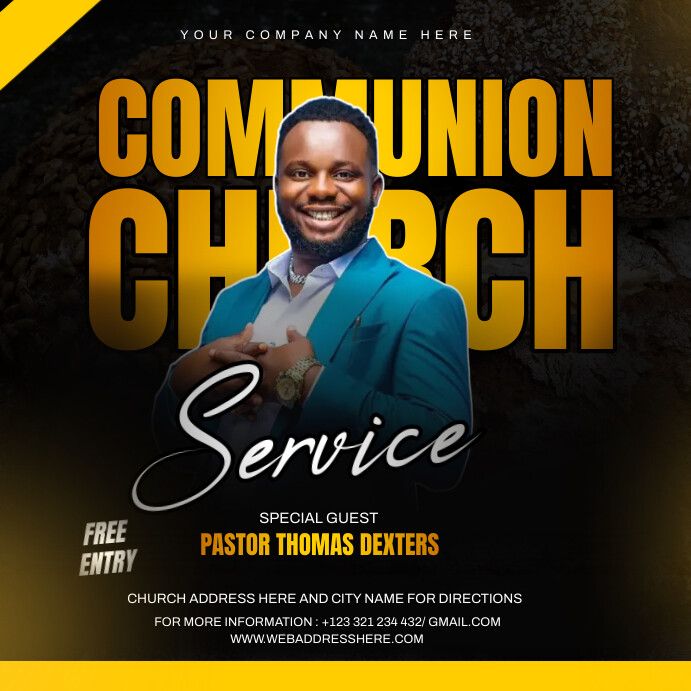 communion sunday service Template | PosterMyWall