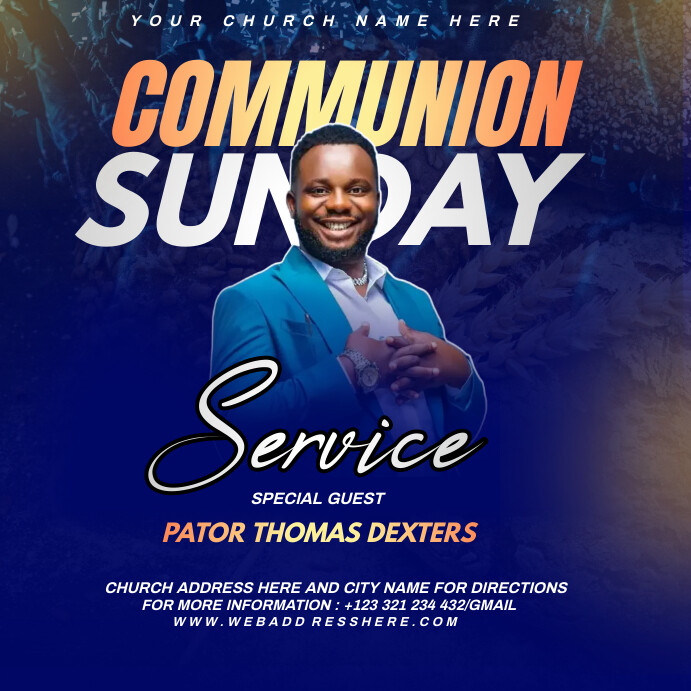 communion sunday service Template | PosterMyWall