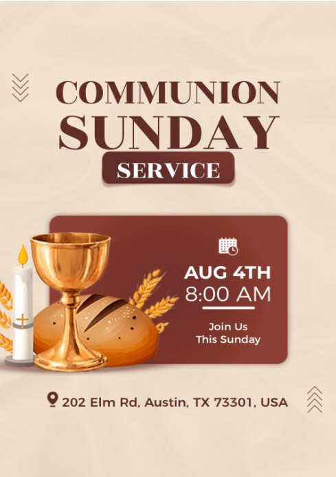 Communion Sunday Service Template | PosterMyWall