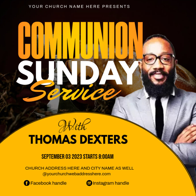 Plantilla de communion sunday service | PosterMyWall
