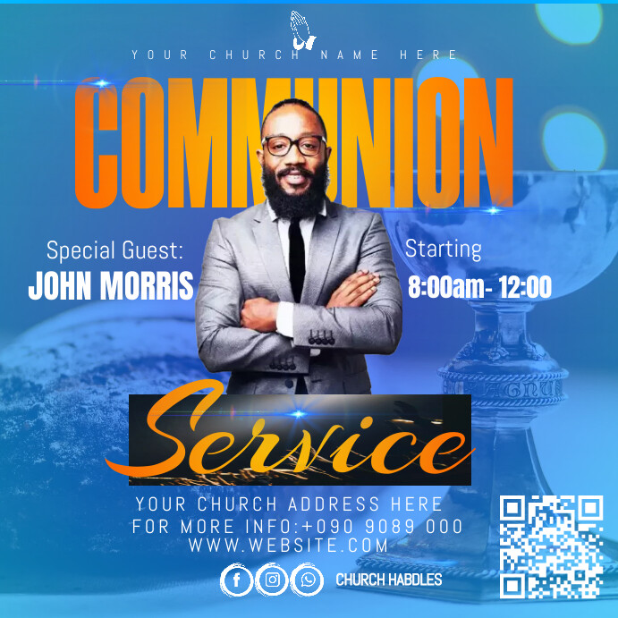 Communion sunday service Template | PosterMyWall
