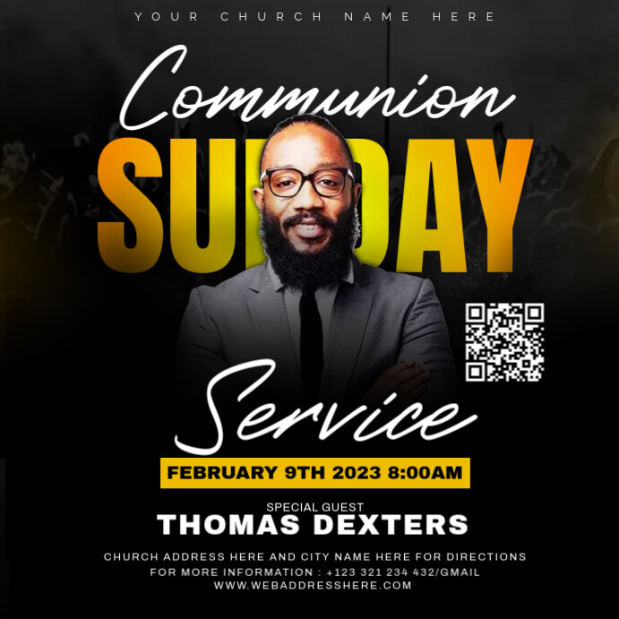 communion sunday service Template | PosterMyWall
