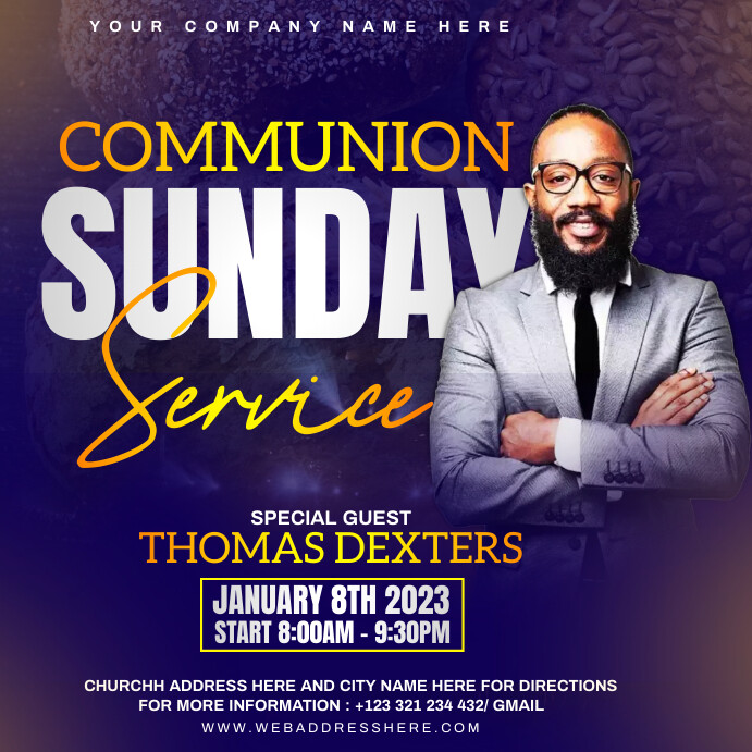 communion sunday service Template | PosterMyWall