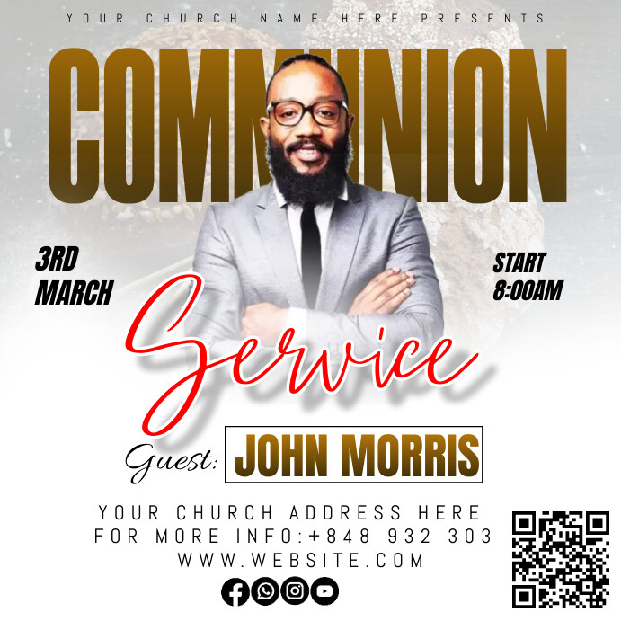 Plantilla de Communion sunday service | PosterMyWall