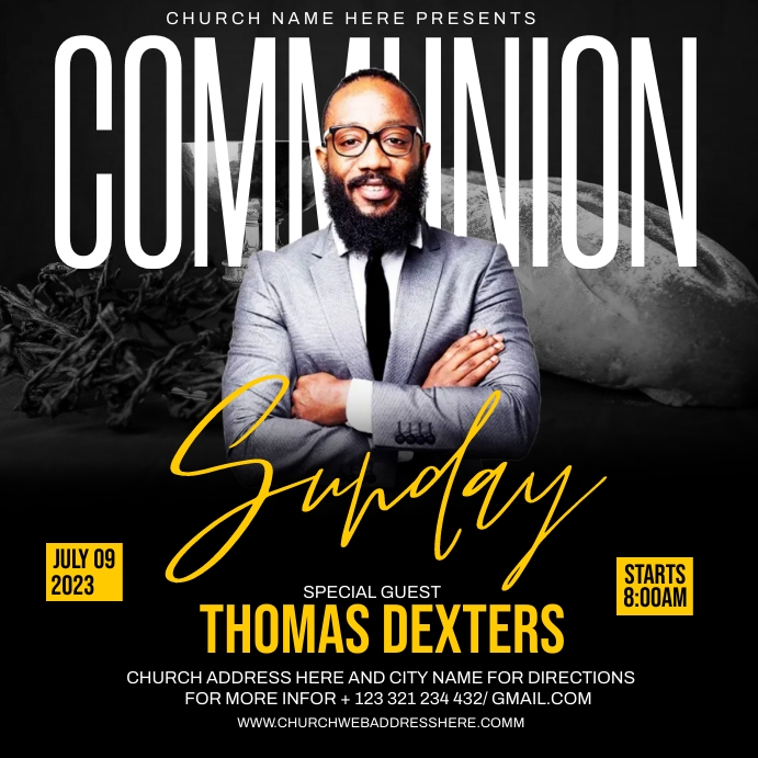 communion sunday service Template | PosterMyWall