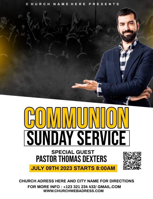 communion sunday service Template | PosterMyWall