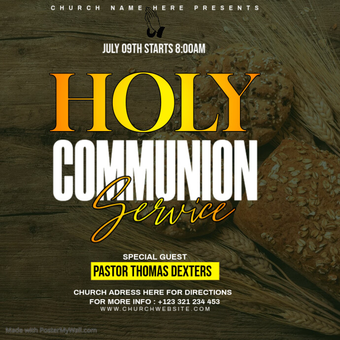 Plantilla de communion sunday service | PosterMyWall
