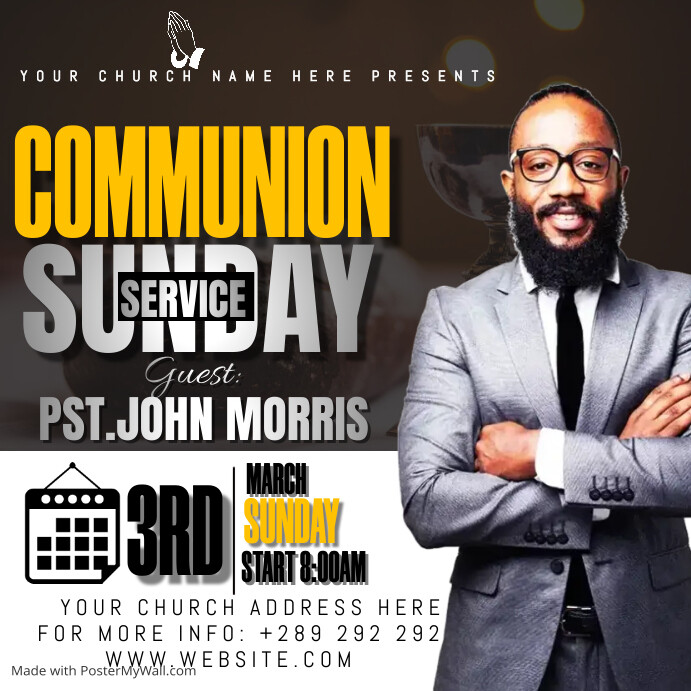 Communion sunday service Template | PosterMyWall