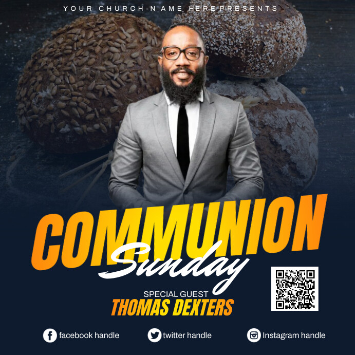 communion sunday service Template | PosterMyWall