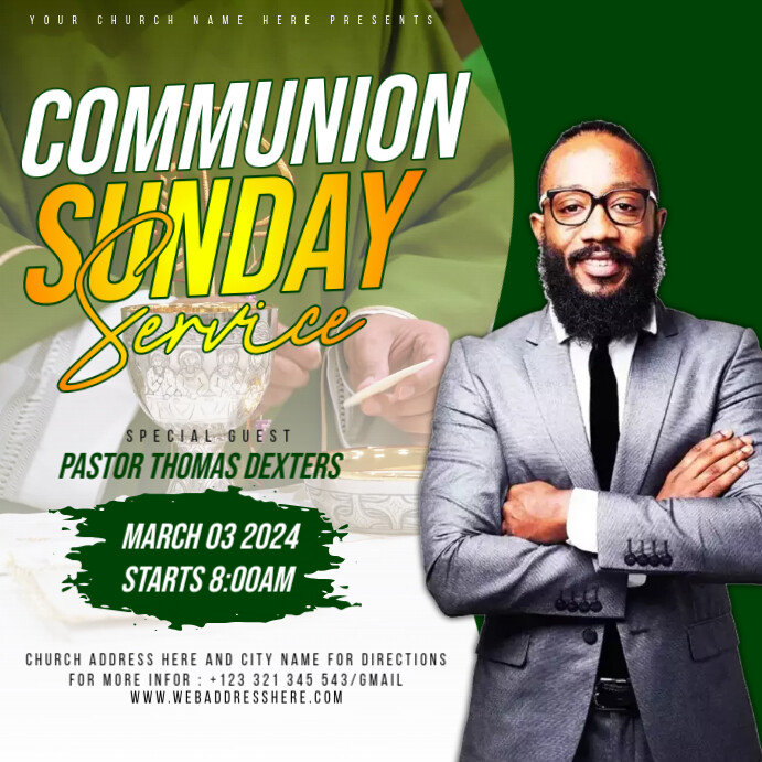 Modèle communion sunday service | PosterMyWall
