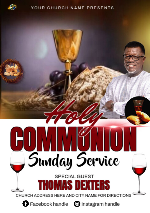 Copy of Communion Sunday service | PosterMyWall