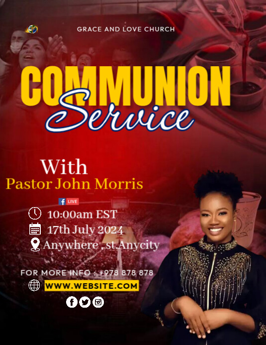 Communion Sunday Service Template | PosterMyWall