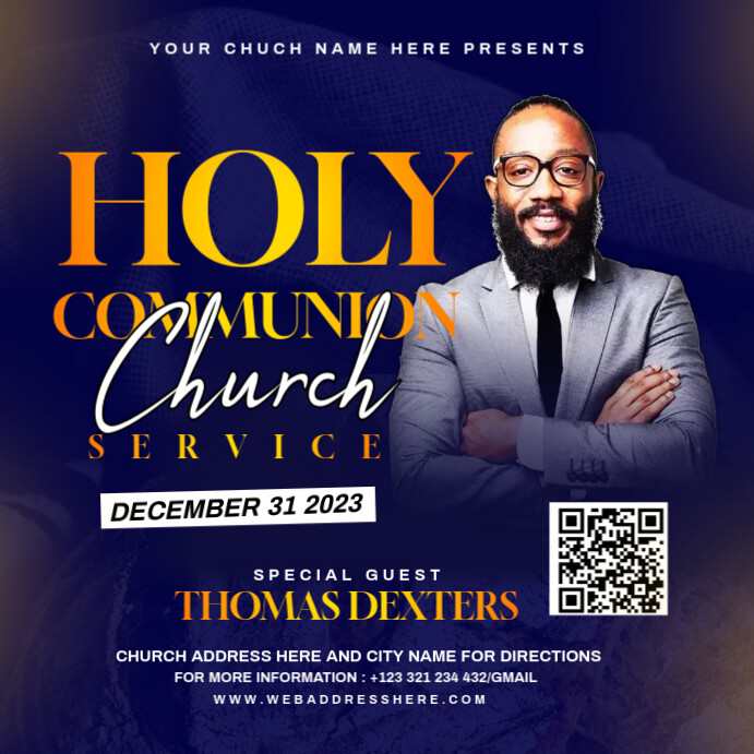 communion sunday service Template | PosterMyWall