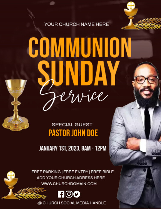 communion sunday service Template | PosterMyWall