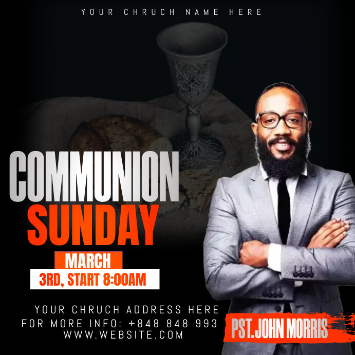 Communion sunday service Template | PosterMyWall