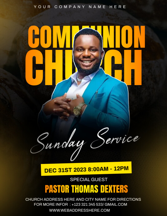 communion sunday service Template | PosterMyWall
