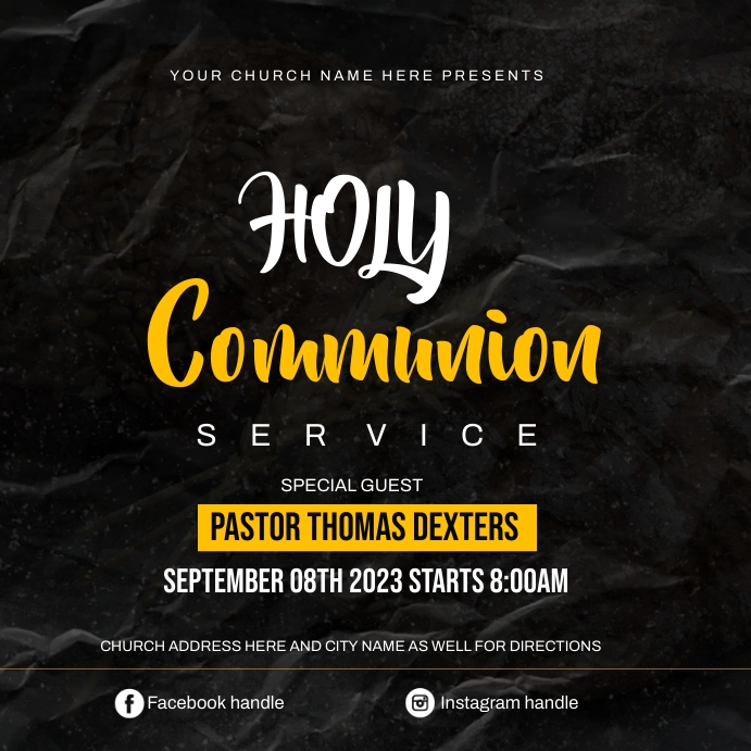 communion sunday service Template | PosterMyWall