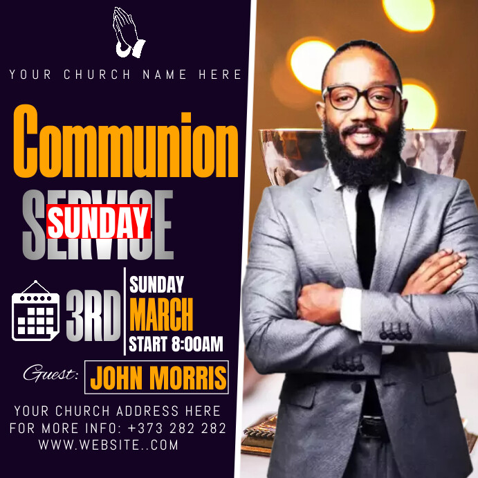 Communion sunday service Template | PosterMyWall