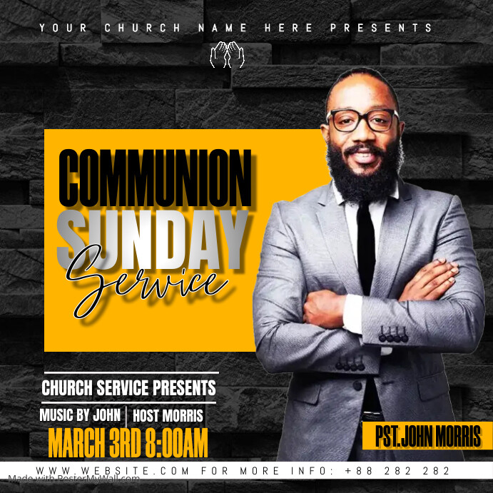 Communion sunday service Template | PosterMyWall