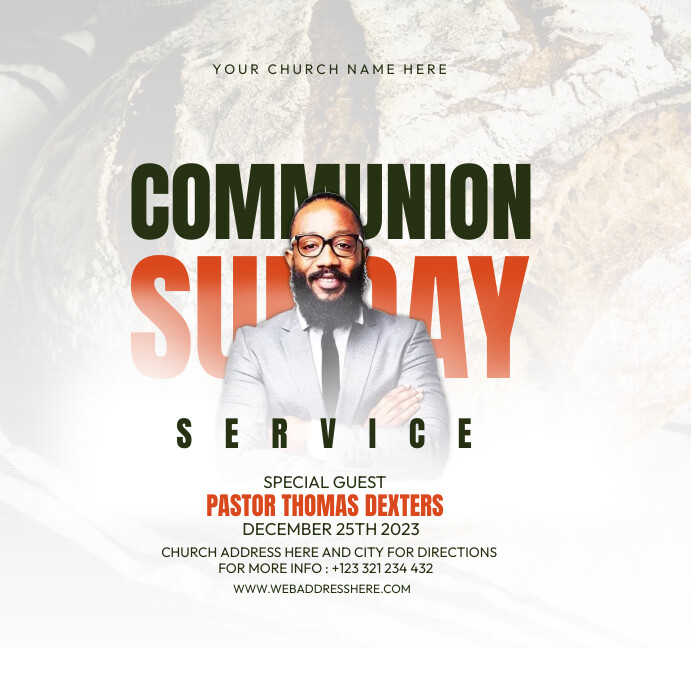communion sunday service Template | PosterMyWall