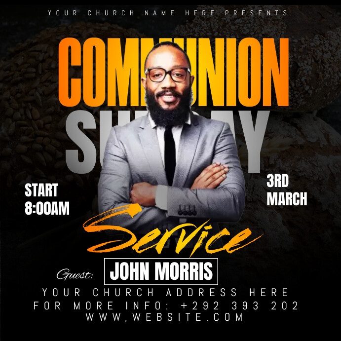 Plantilla de Communion sunday service | PosterMyWall