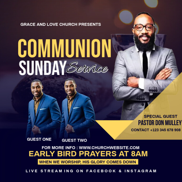 Plantilla de communion sunday service | PosterMyWall