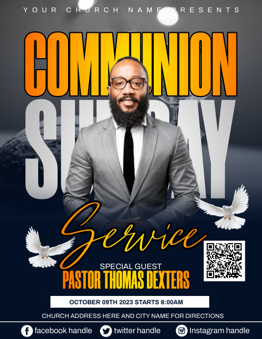 communion sunday service Template | PosterMyWall