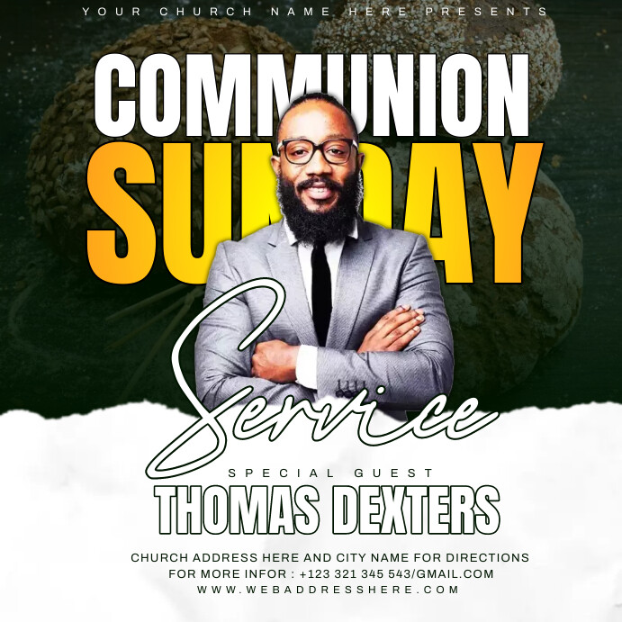 communion sunday service Template | PosterMyWall