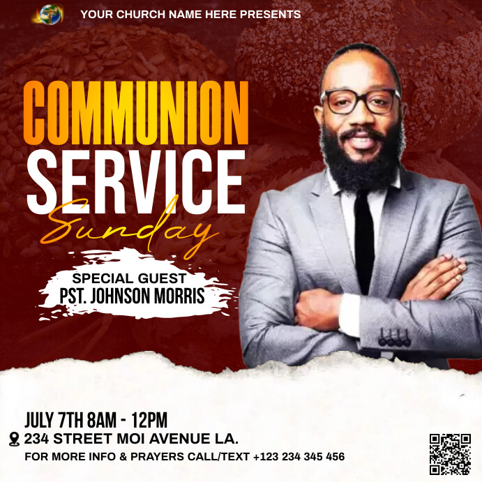 Plantilla de Communion Sunday service | PosterMyWall