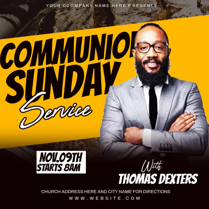 communion sunday service Template | PosterMyWall