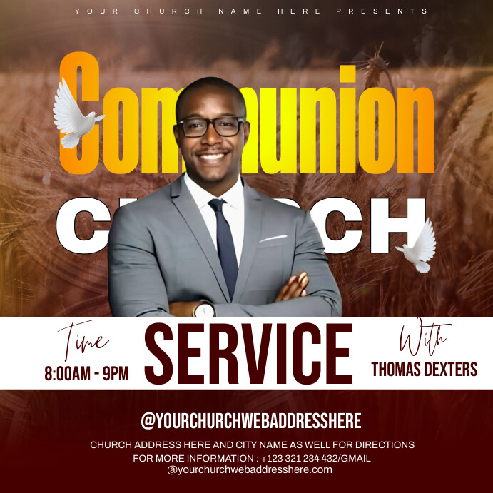 Plantilla de Communion Sunday Service | PosterMyWall