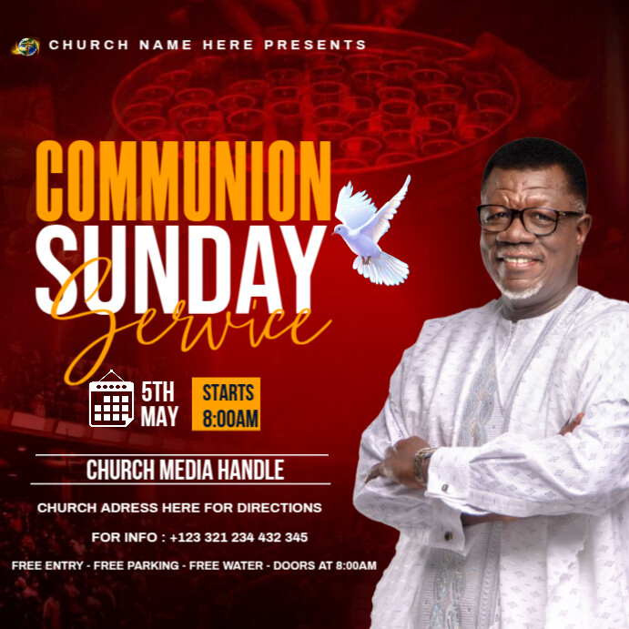 Plantilla de Communion Sunday service | PosterMyWall