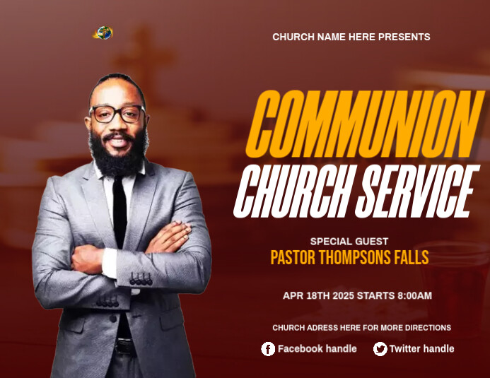 Communion Sunday Service Template | PosterMyWall