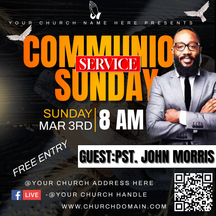 Communion Sunday Service Template | PosterMyWall