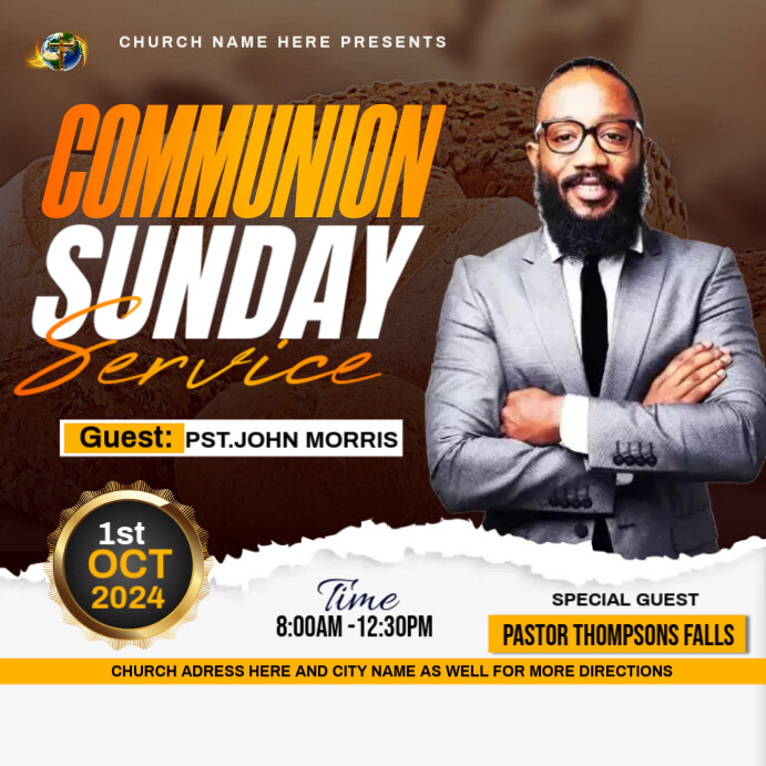 Plantilla de Communion Sunday service | PosterMyWall