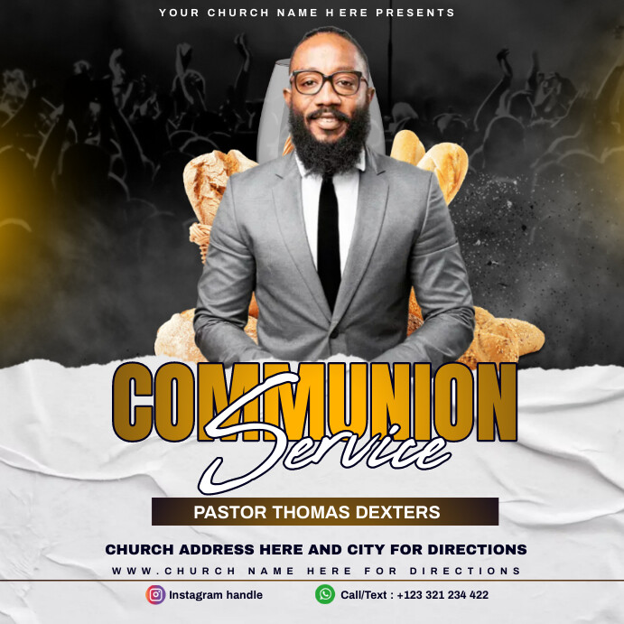 communion sunday service Template | PosterMyWall