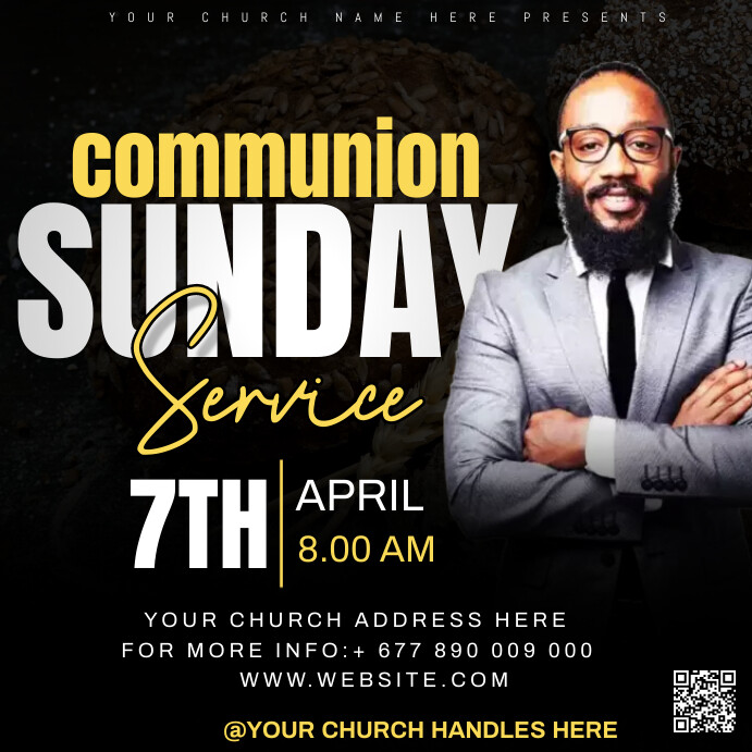 Communion Sunday Service Template | PosterMyWall