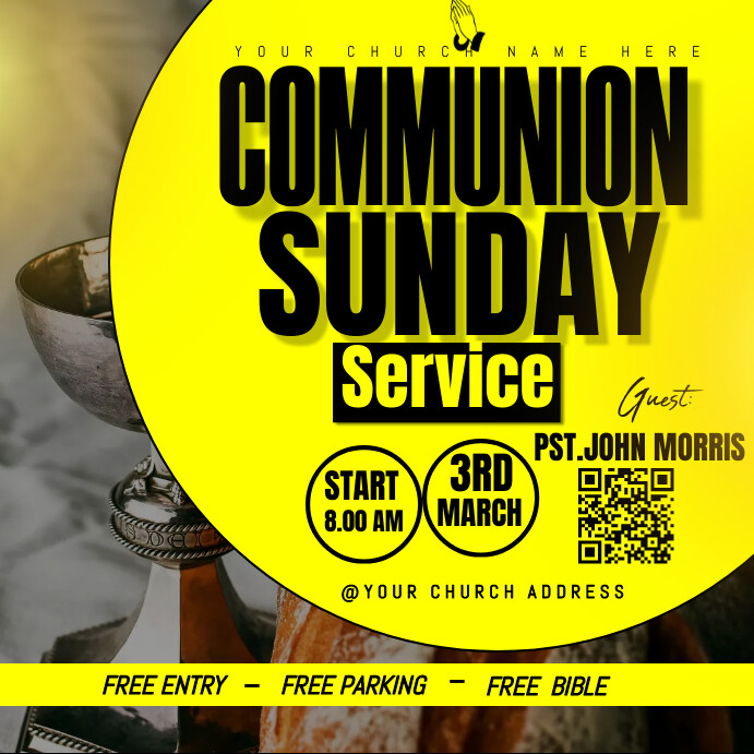 Communion Sunday Service Template | PosterMyWall