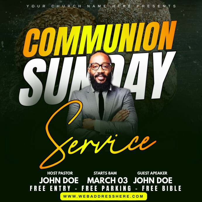 communion sunday service Template | PosterMyWall