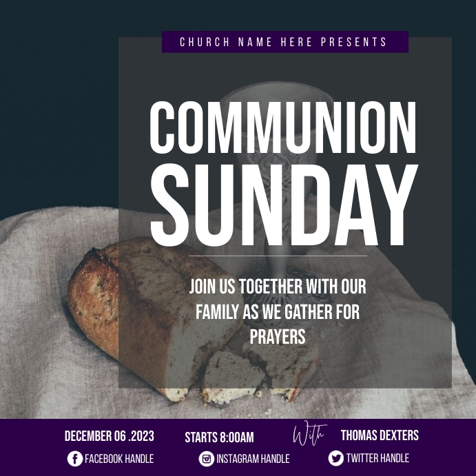 communion sunday service Templat | PosterMyWall