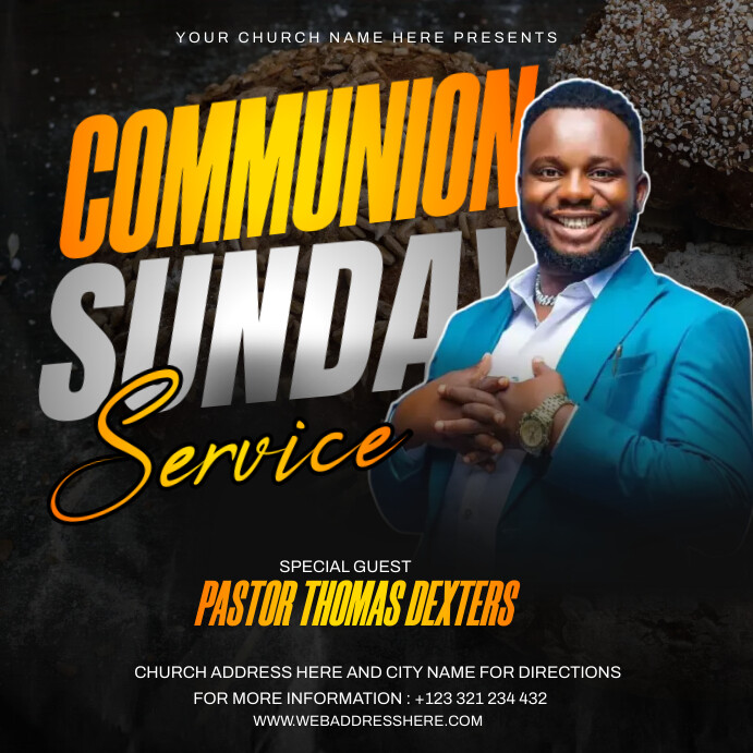 communion sunday service Template | PosterMyWall