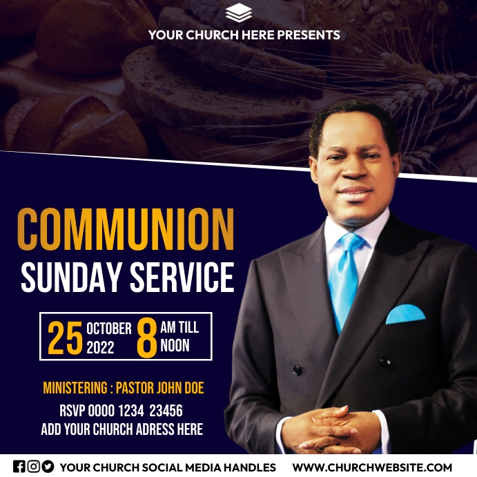 communion sunday service Template | PosterMyWall