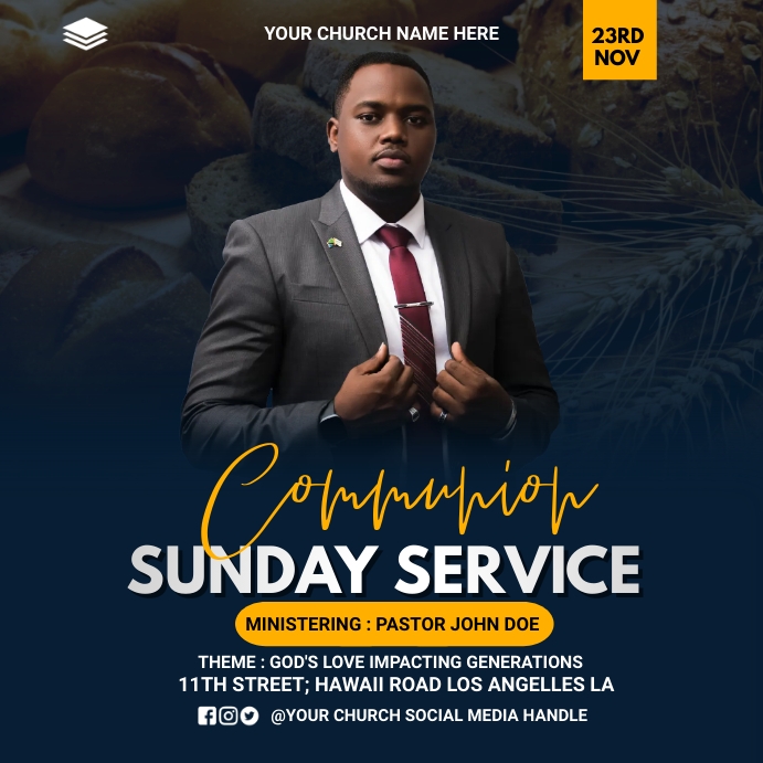 communion sunday service Template | PosterMyWall