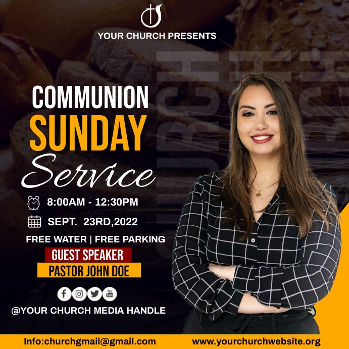 Plantilla de Comunion Domingo Servicio | PosterMyWall